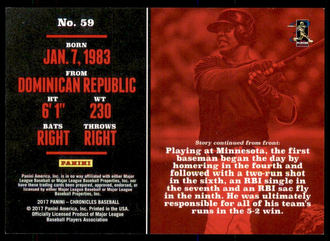 2017 Panini Chronicles - Purple #59 Edwin Encarnacion /99 for sale ...