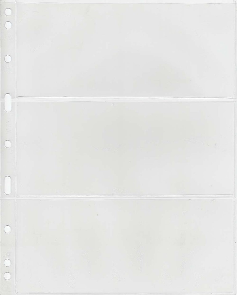 VARIO 10 Clear Pages 3 pockets Good for Banknotes / Stamps / casino ...