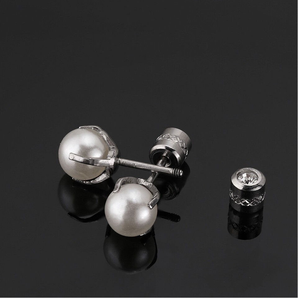 1pair Piercing Screw Earring Piercing Jewelry Stud Earring Unisex ...