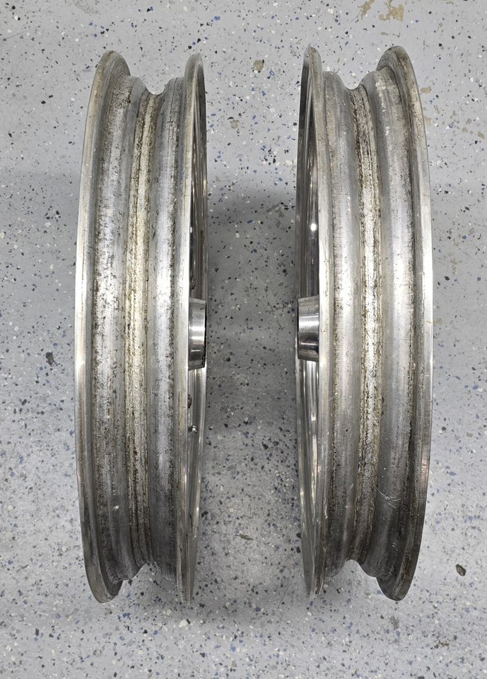 17" Front Drag Spindle Mount Aluminum Wheels Rim Gasser Rat Rod Slicks ...