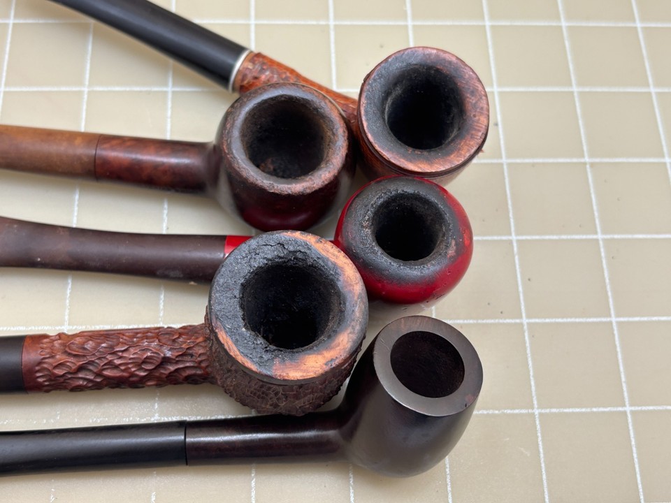 Judd's Lot of 5 Old Briar Pipes-Dr Grabow, Leather Wrapped Medico | eBay