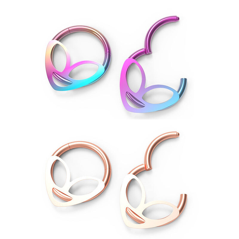 Alien Hoop Septum Nose Ring Clip On Ear Septum Lip Eyebrow Earrings BCR ...
