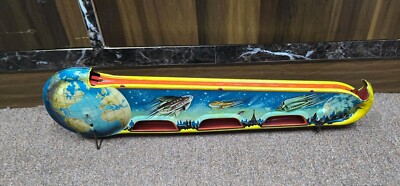 Vintage rare collectible Rocket to the Moon Technofix Tin Toy 1951 made ...