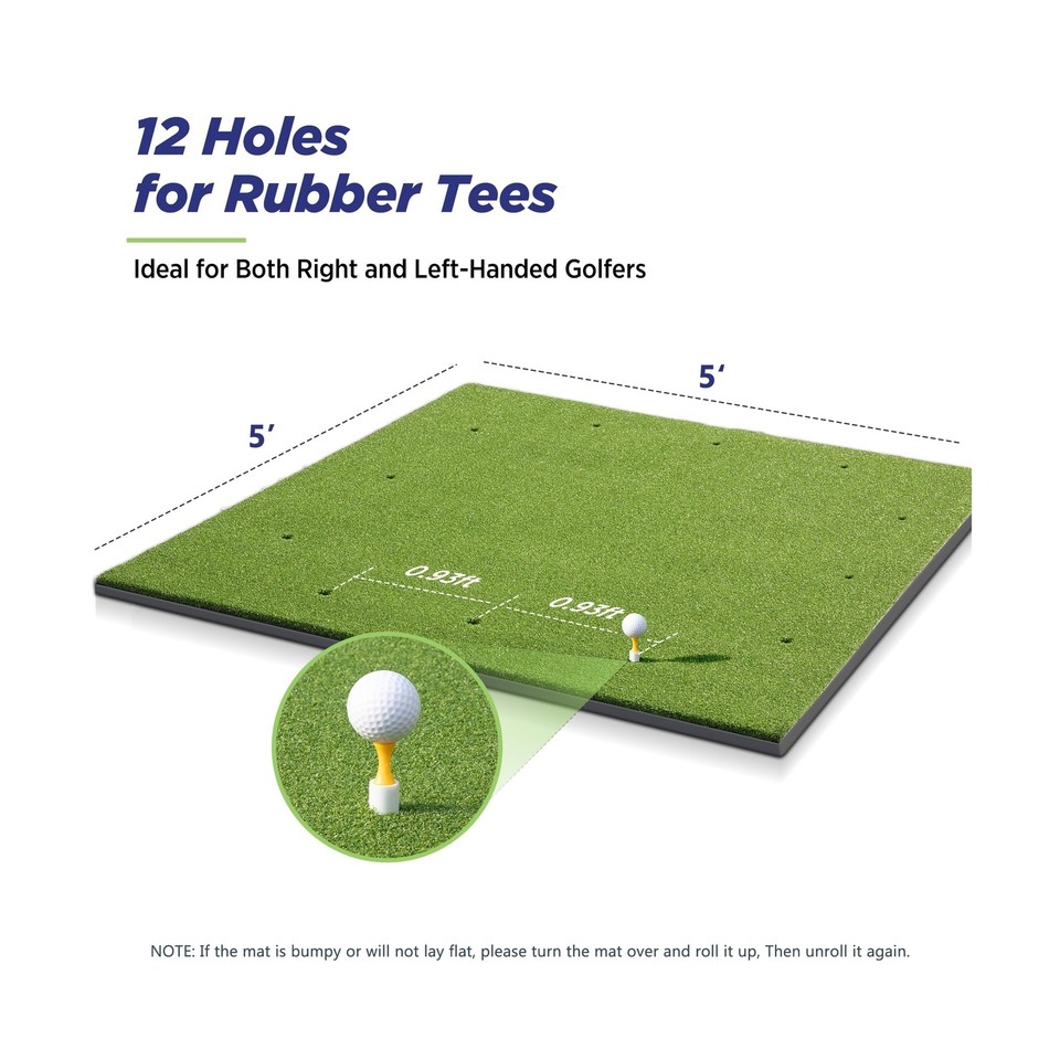 Golf Mat, 5x4ft & 5x5ft Golf Hitting Mats Practice with 10 Balls, 9 ...