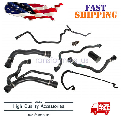 Radiator Hose Upper Lower Water Hose Sensor Kit 8pcs for BMW 750i 750Li ...