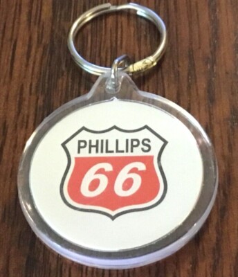 Round Plastic Phillips 66 Key Ring Phillips Logo Both Sides Silver ...