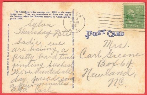 Chief Standing Deer Cherokee Indian Reservation Postcard | eBay