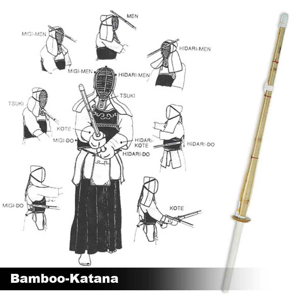 120cm Japanese Kendo Shinai Bamboo Training Stick Bushido Training ...