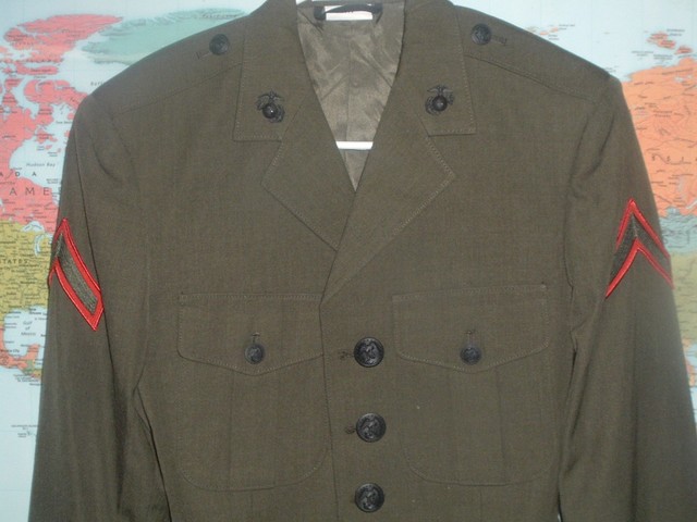 USMC MARINE CORPS PFC ALPHA CLASS UNIFORM JACKET WITH BELT SIZE 37L | eBay
