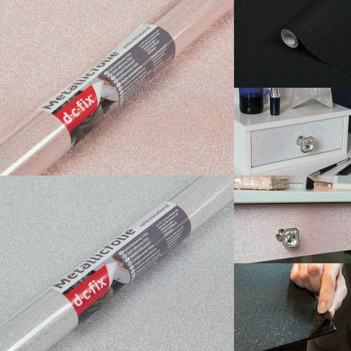 dc Fix Glitter Self Adhesive Fablon In Rose Pink Silver Or Black 67 ...