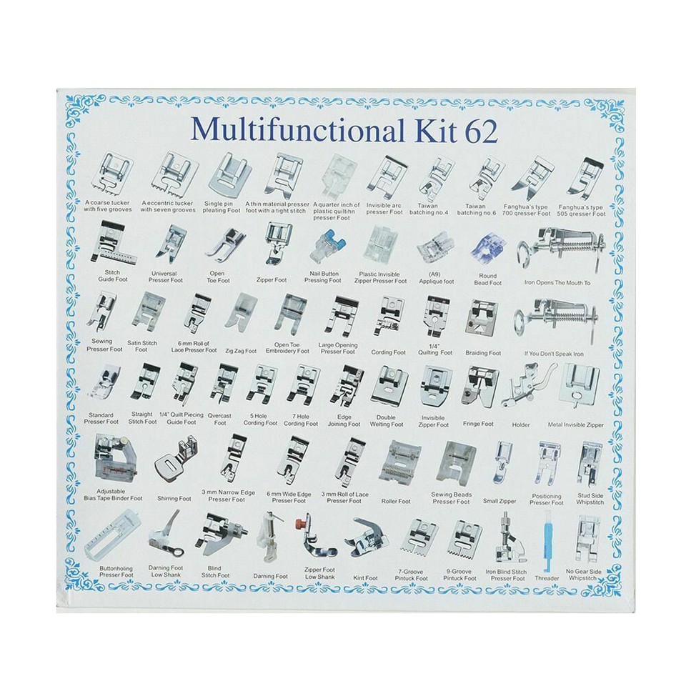 Domestic Sewing Machine Presser Foot Feet Hemming Kit For Brother ...