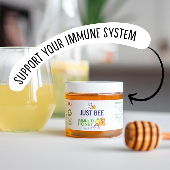 Just Bee Lemon & Ginger Immunity Honey (260g) | Pure natural honey with ...