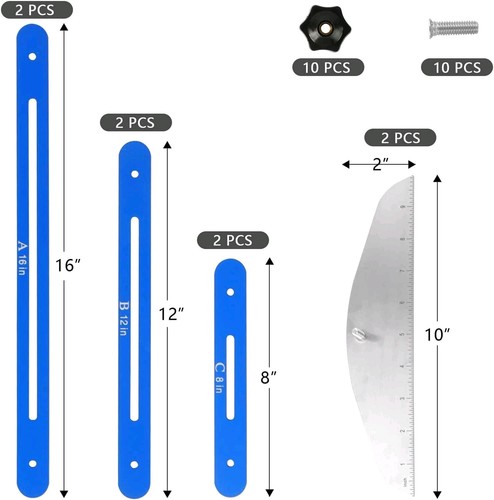 Stair Template Tread Gauge, Adjustable Aluminum Alloy Stair Measuring ...