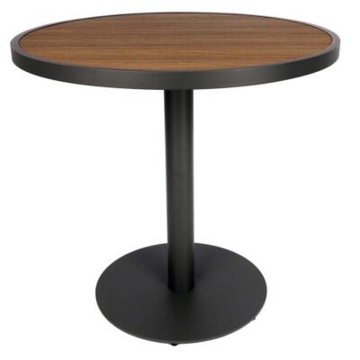 NewTechWood Round Table 29.5" H X 31.5" W, Round Poly Aluminum W/ Black ...