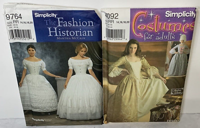 Simplicity Patterns #4092 & #9764 Fashion Historian Uncut 2fer Size ...