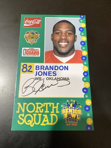 BRANDON JONES OKLAHOMA SOONERS 2005 Senior Bowl Rookie Football Card ...