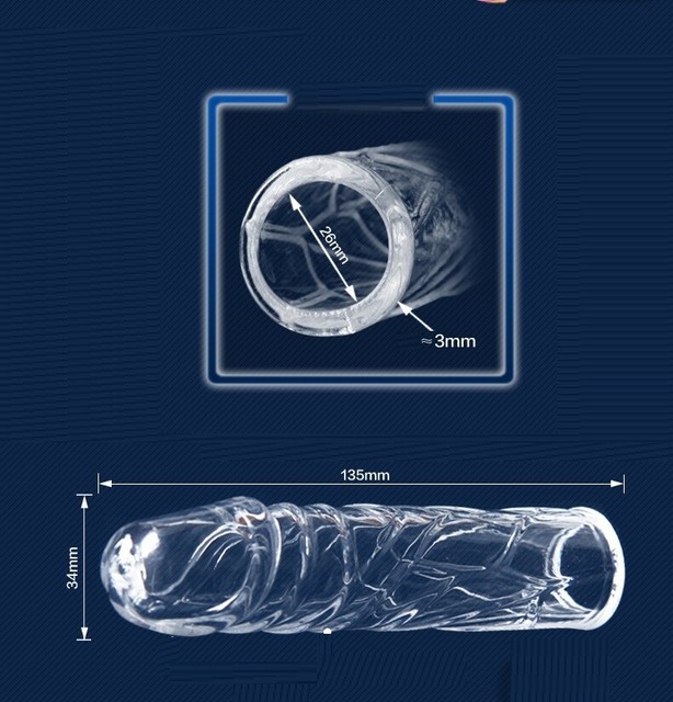 3.5cm Top Extender Penis Sleeve Enlarge Enhancer Erection Impotence Aid ...