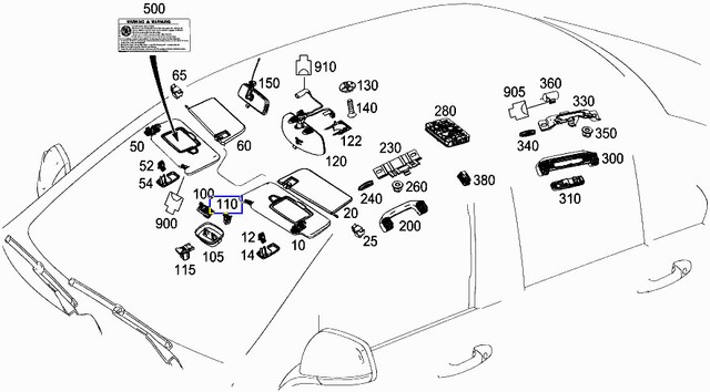 MERCEDES Sun Visor Quick-release Spring Clip Clamp A0999910070 for sale ...