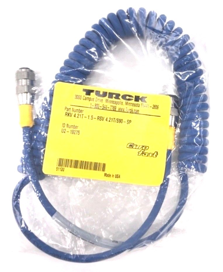 (10) NEW TURCK RKV421T15RSV421T EUROFAST CORDSET RKV 4.21T-1.5-RSV 4 ...