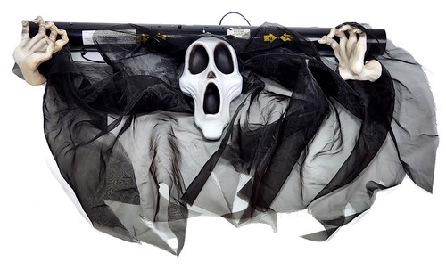 Gemmy Animated Floating Grim Reaper 2004 Ghost Scream Face Halloween ...