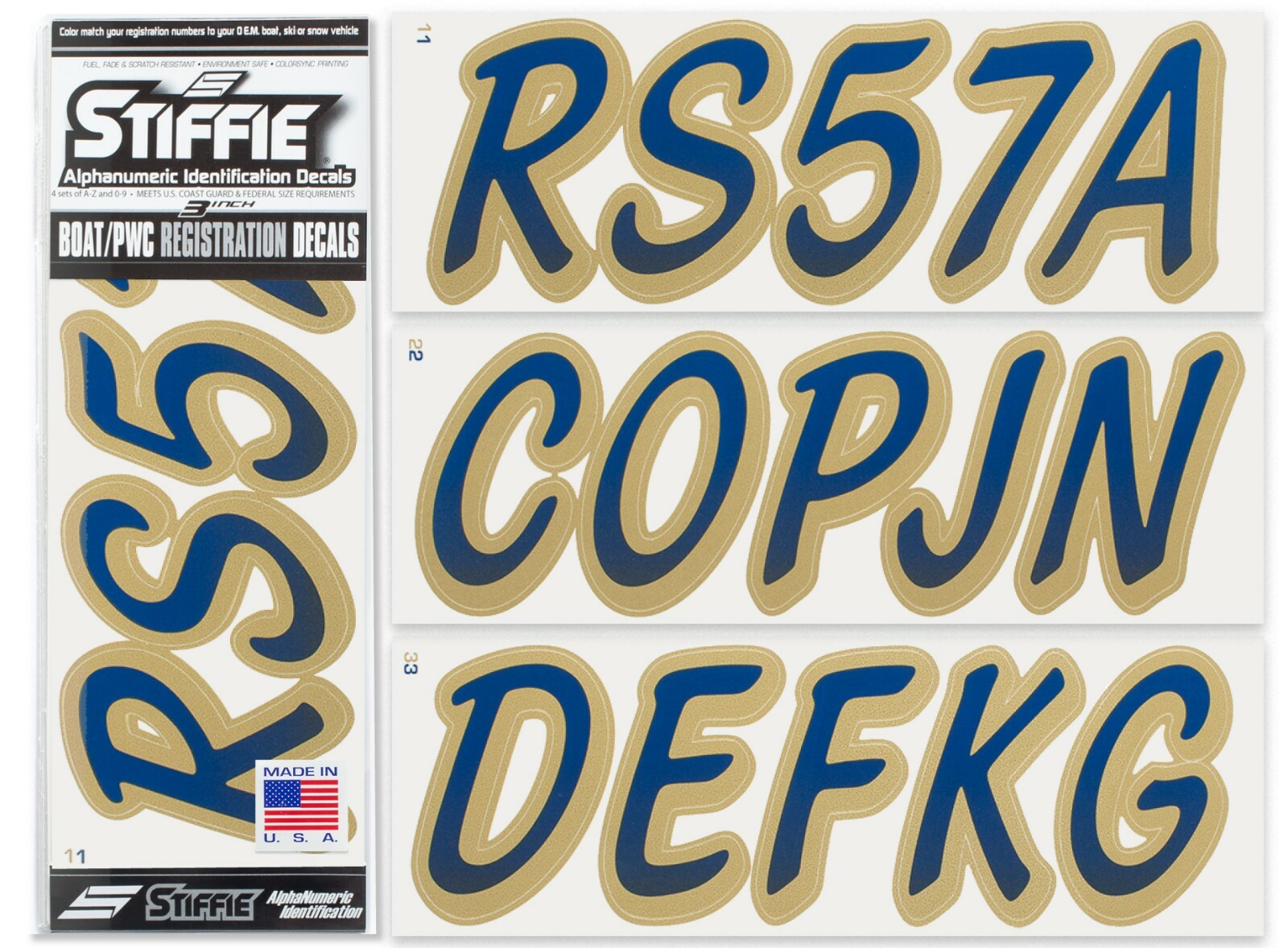 STIFFIE Whipline WL55 Boat PWC Numbers Decal Registration Sea-Doo NAVY ...