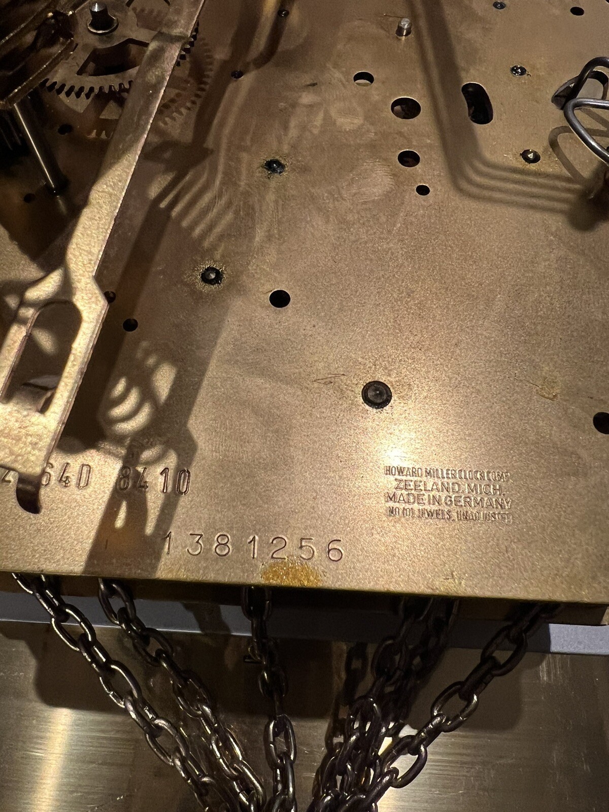 VINTAGE/ANTIQUE HOWARD MILLER GRANDFATHER CLOCK MOVEMENT FOR PARTS ...