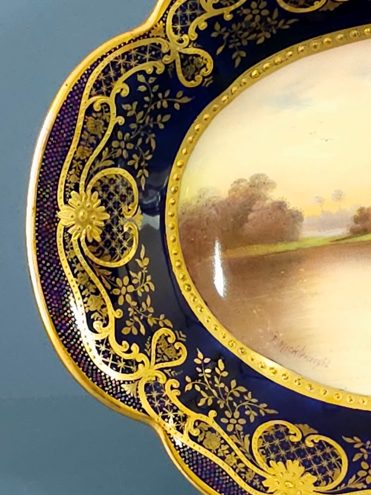 Paragon Porcelain oval dish, Titled Autumn Leaves, Signed F ...