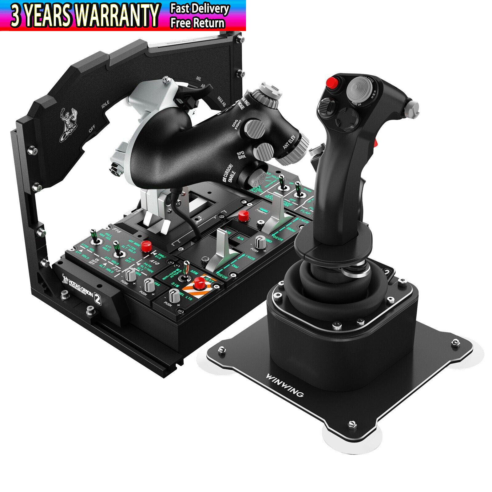 WINWING Orion2 HOTAS16 Flight Joystick Base + 16EX Metal Throttle Grip ...
