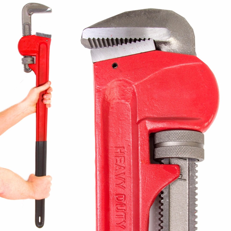 EXTRA LARGE STILLSON PIPE WRENCH 10" 36" 48" Plumbers Adjustable Monkey ...