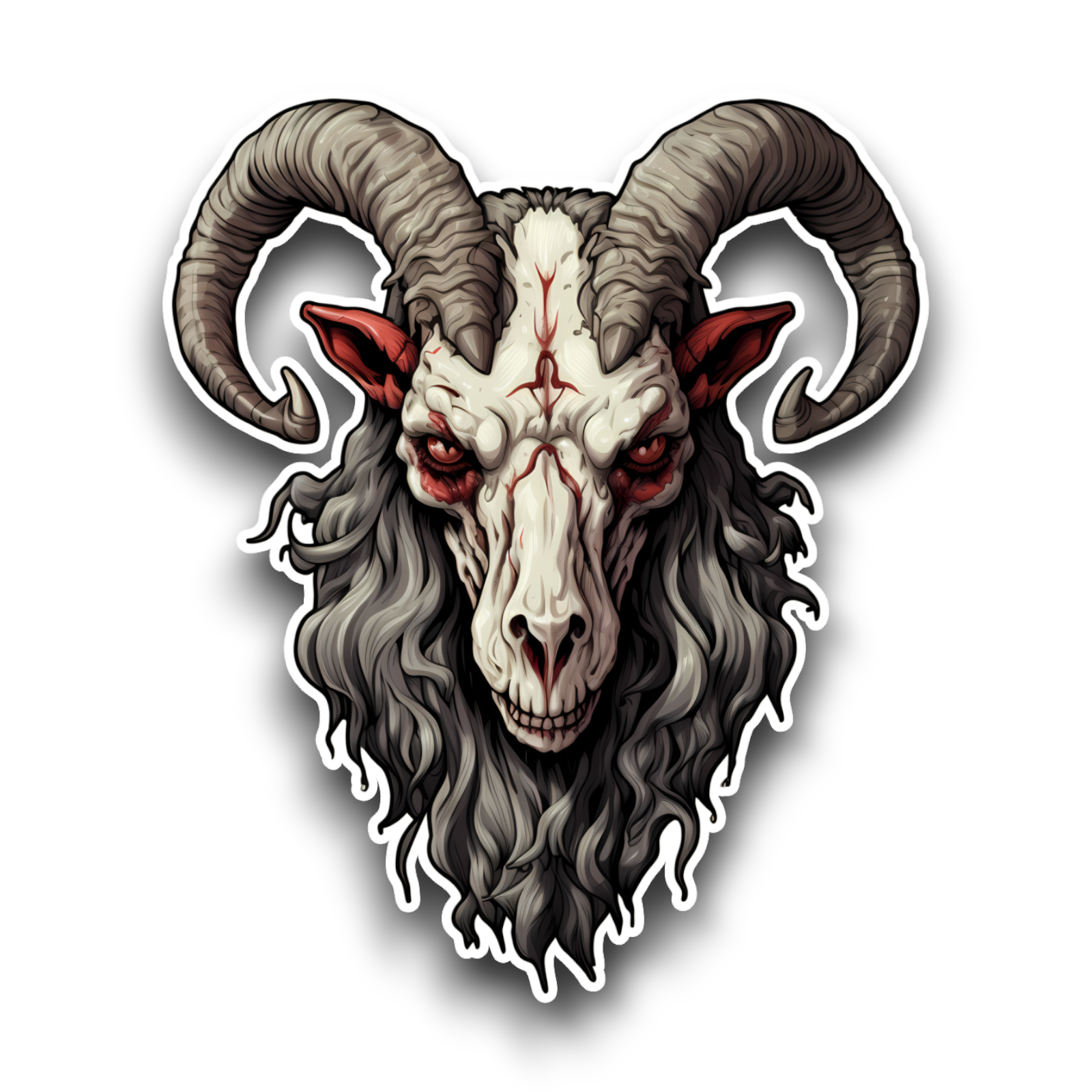 Zombie Goat Head Farm Animal Vinyl Sticker Decal For Car Laptop Window ...