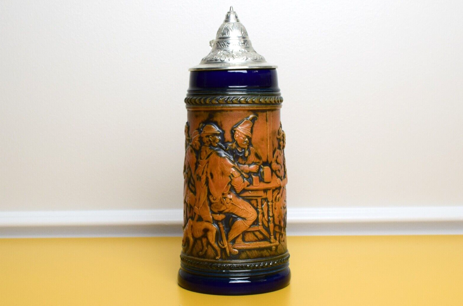 Vintage 1862 Made in Germany GERZ Lidded 3D Pub Scene Beer Stein | eBay