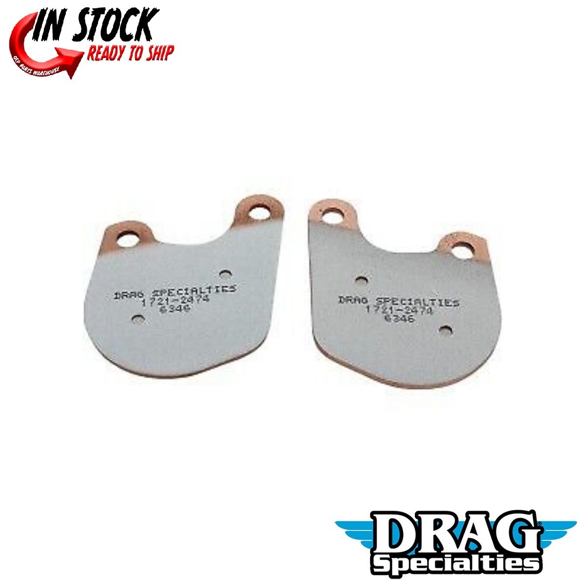 Drag Specialties Sintered Metal Brake Pads for BDL/GMA "F" Caliper 1721 ...