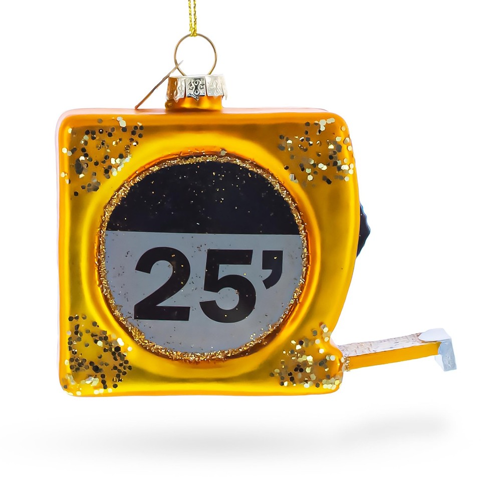 25-Foot Gold Tape Measure Glass Christmas Ornament 840153733987| eBay