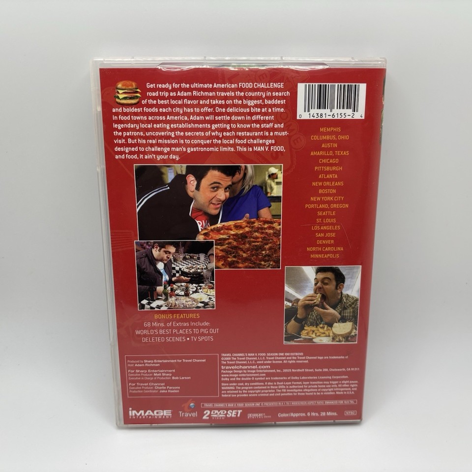 MAN V. FOOD Season 1 (2-Disc DVD Set) 2009 Travel Channel - Excellent ...