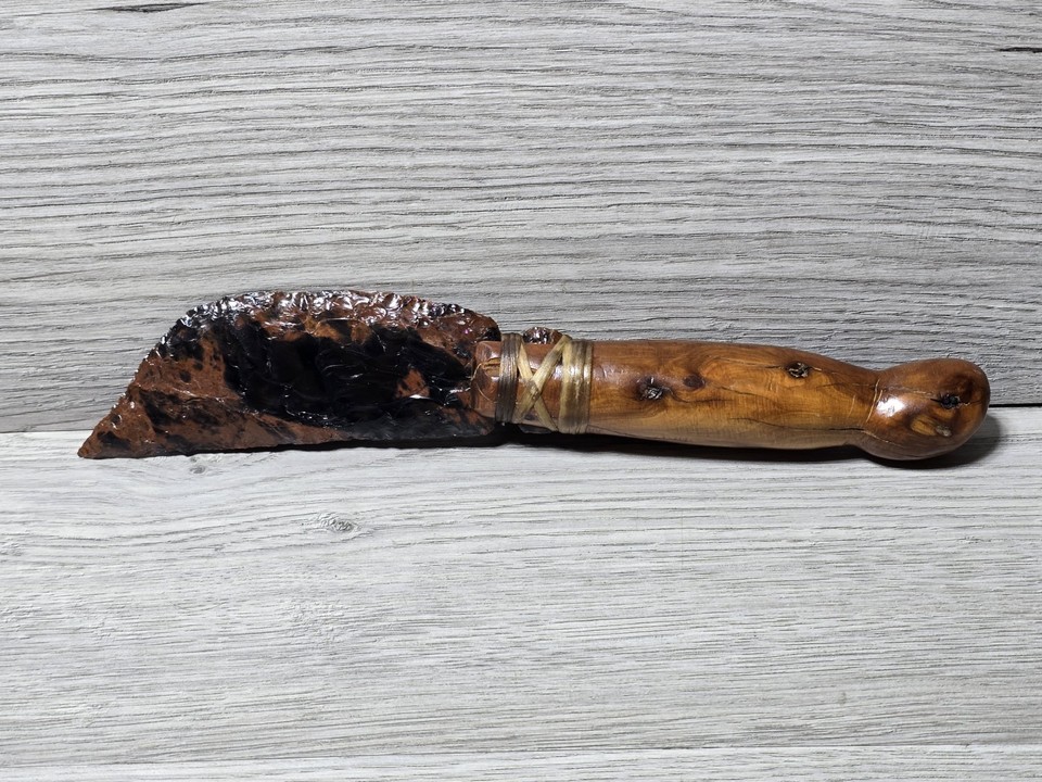 Handmade Mahogany Obsidian Knife Flint Knapping Great For Wiccan ...
