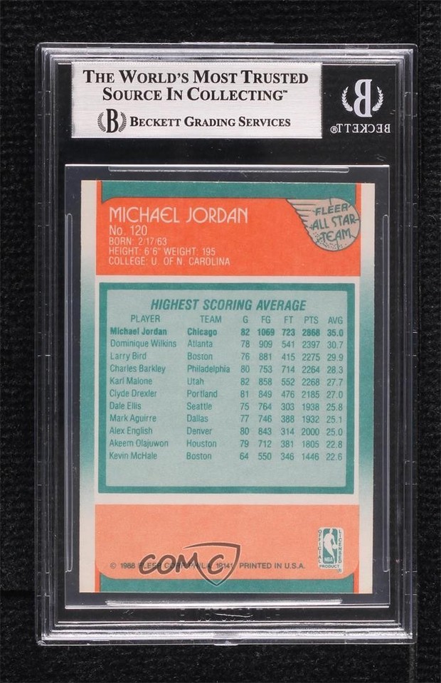 1988-89 Fleer All-Star Michael Jordan #120 BGS 9 MINT HOF | eBay