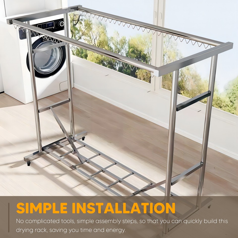 1000 lbs Heavy Duty Garment Rack Clothing Rack Rolling Clothes Rack ...