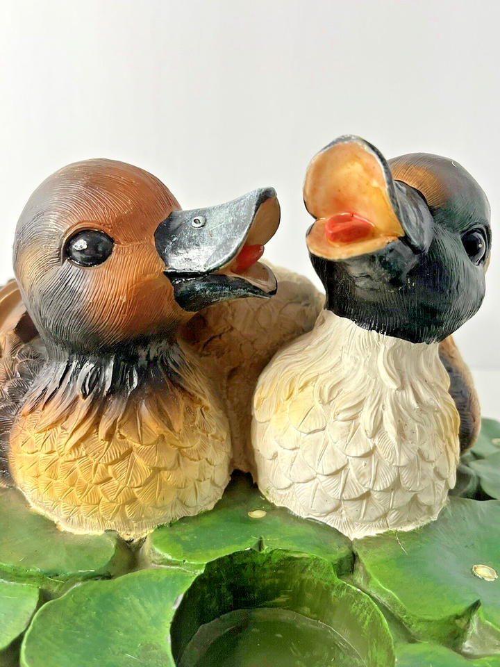 Adorable Duck Tea Light Candle Holder , Resin 2 Ducks floating Lily ...
