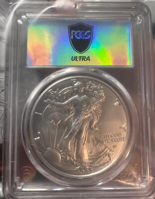 2022 W * ULTRA BREAKS HEATWAVE * 1 OZ SILVER EAGLE INFINITY LABEL PCGS ...