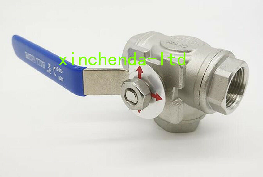 3 way ball valve 1" inch three way T Port NPT Stainless steel 316 Water ...