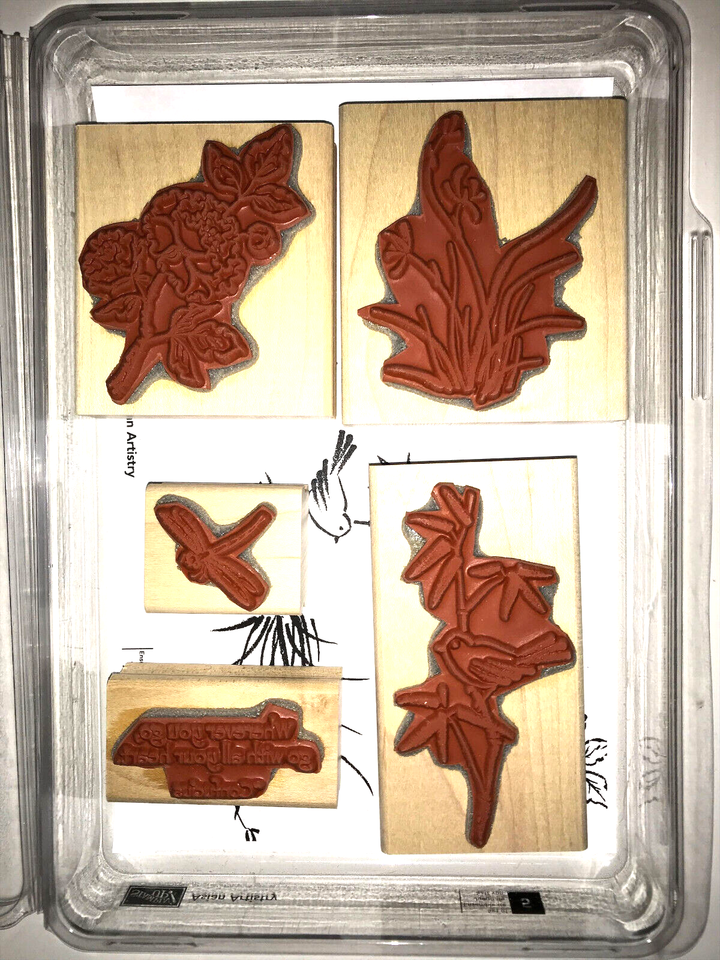 STAMPIN' UP, ASIAN ARTISTRY, 5 pc WOOD-MOUNTED STAMP SET | eBay