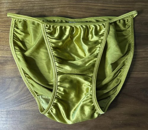 Vtg Victoria's Secret Satin Second Skin String Bikini Panties Size ...