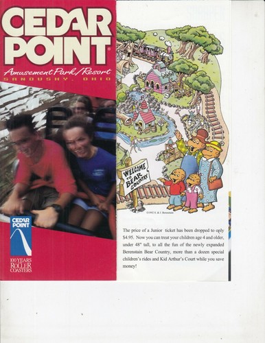 1992 CEDAR POINT AMUSEMENT PARK RESORT BROCHURE SANDUSKY OHIO ...