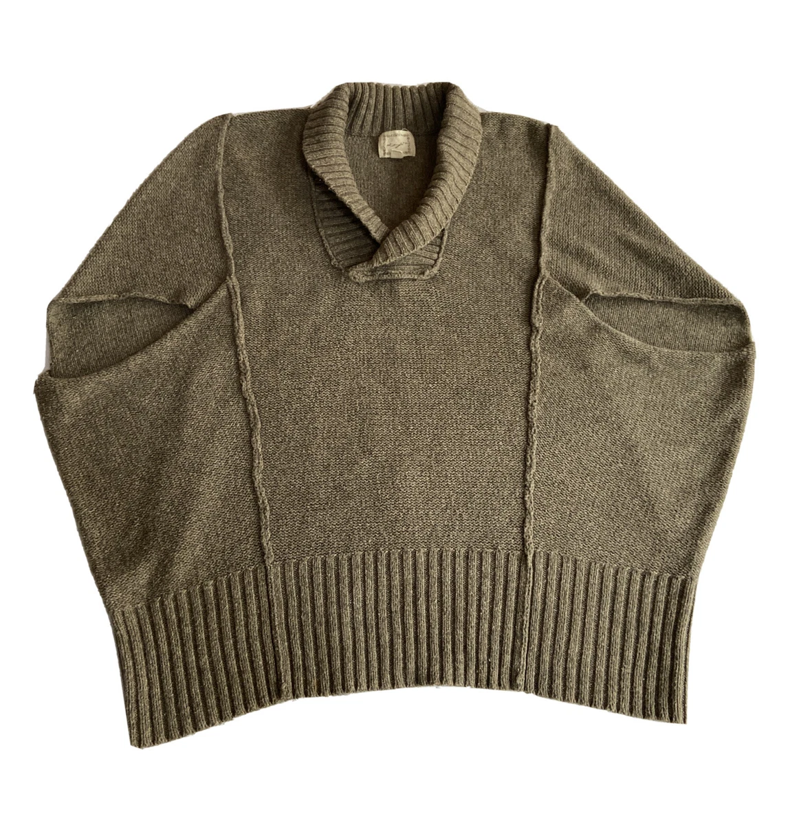 Wool Shawl Collar Sweaters Brown