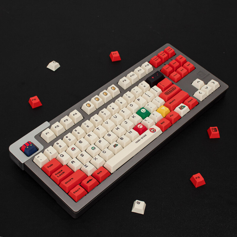 Game Mario Theme Keycap 131 Pcs PBT MX Cherry Height for Mechanical ...