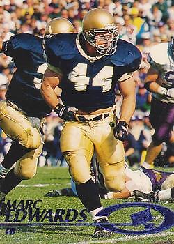 1997 Press Pass #35 Marc Edwards Notre Dame Fighting Irish Football ...