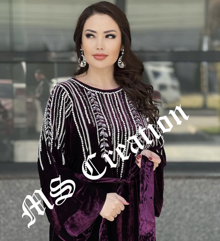 SALE Moroccan Takchita with Crystal Hand Work Traditional Embroidered ...