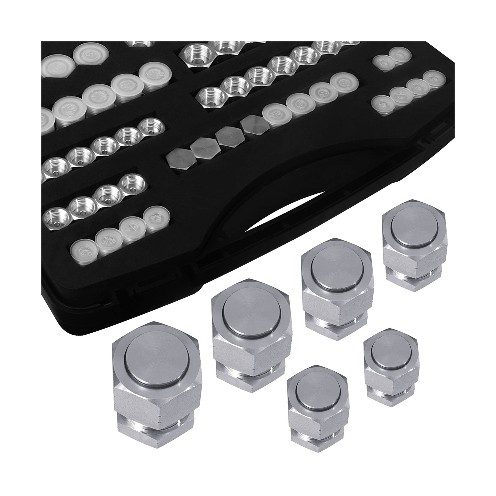 64pcs O-Ring Face Seal ORFS Cap & Plug Kit,Hydraulic ORFS Cap and Plug ...