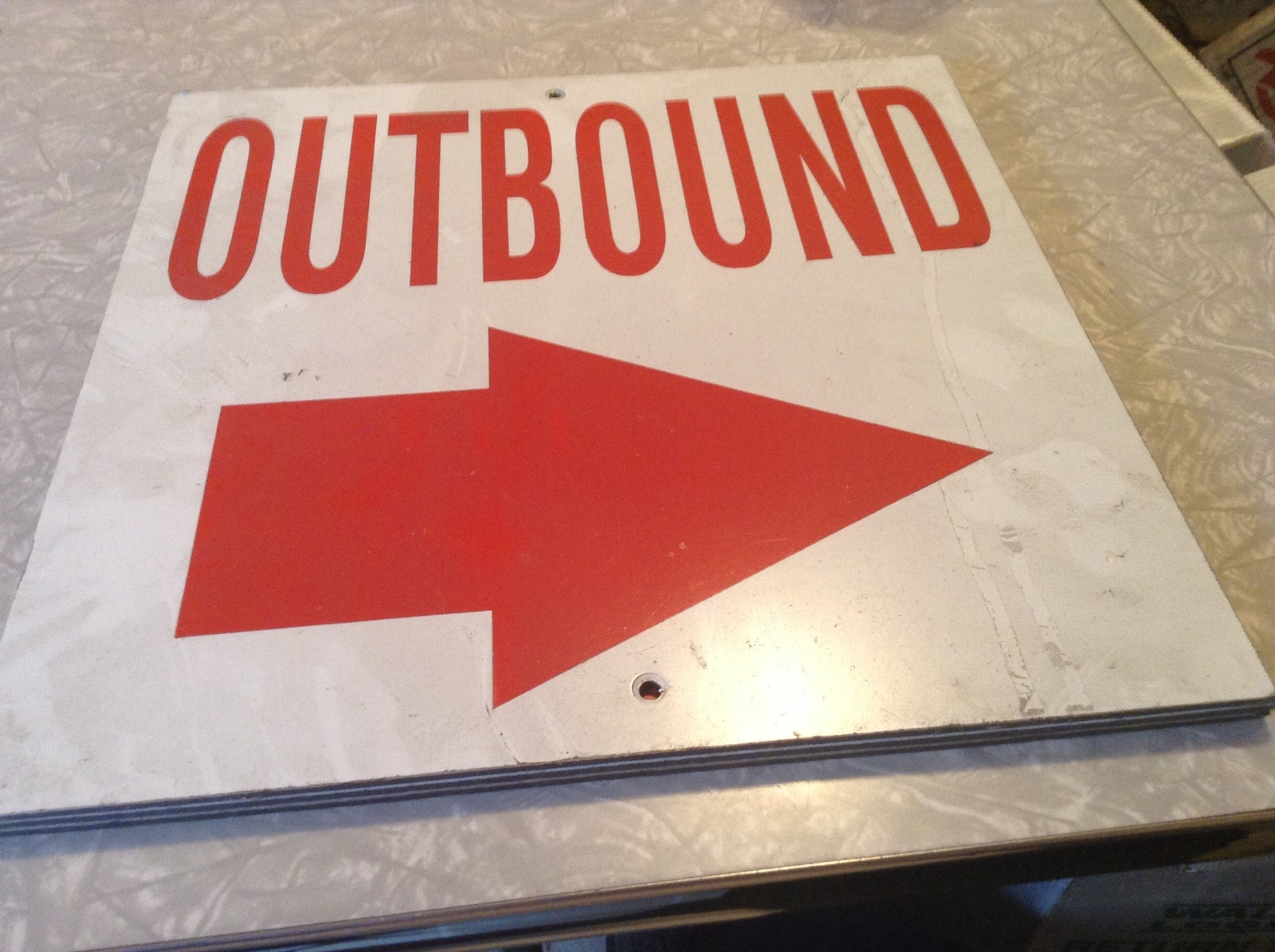 Outbound sign with right pointing arrow | eBay