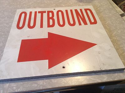 Outbound sign with right pointing arrow | eBay